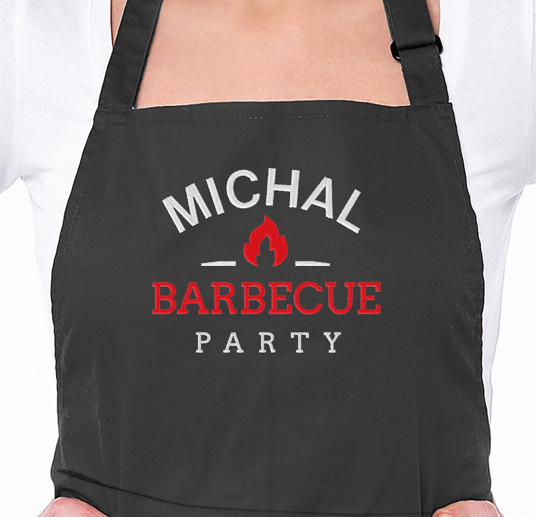 Embroidered Custom BBQ Apron - Personalised Unisex Cooking Chef Apron ...
