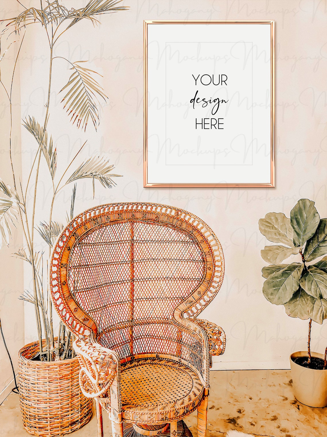 Gold Frame Mockup Gold Frame Mock Up Frame Mockup Boho | Etsy