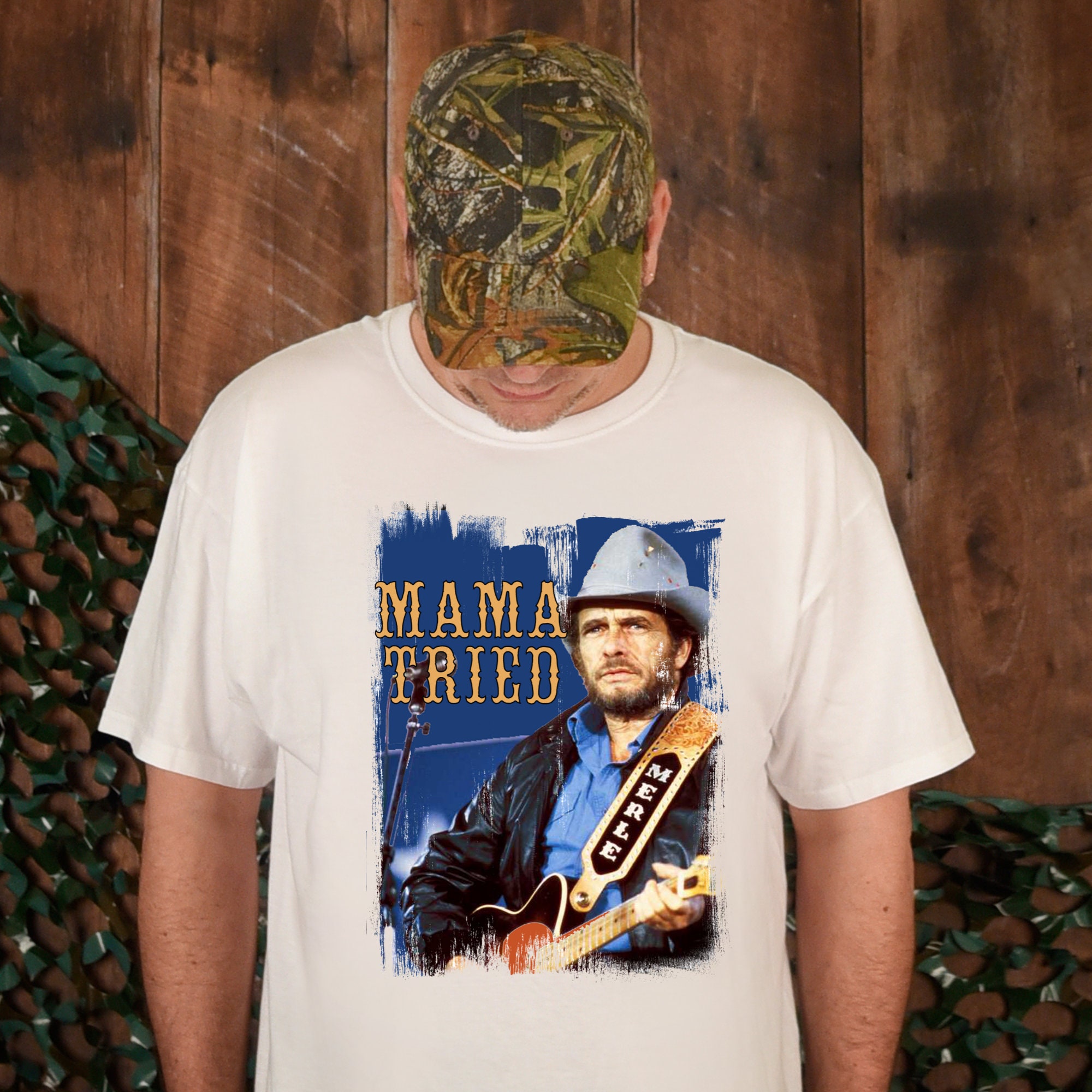 Merle Haggard Unisex T-shirt PNG Mama Tried Country Lyrics PNG Gift for ...