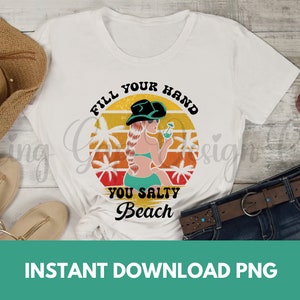 Fill Your Hand John Wayne Beach Summer Shirt T-shirt PNG Sublimation DTF Printing Retro Letters ...