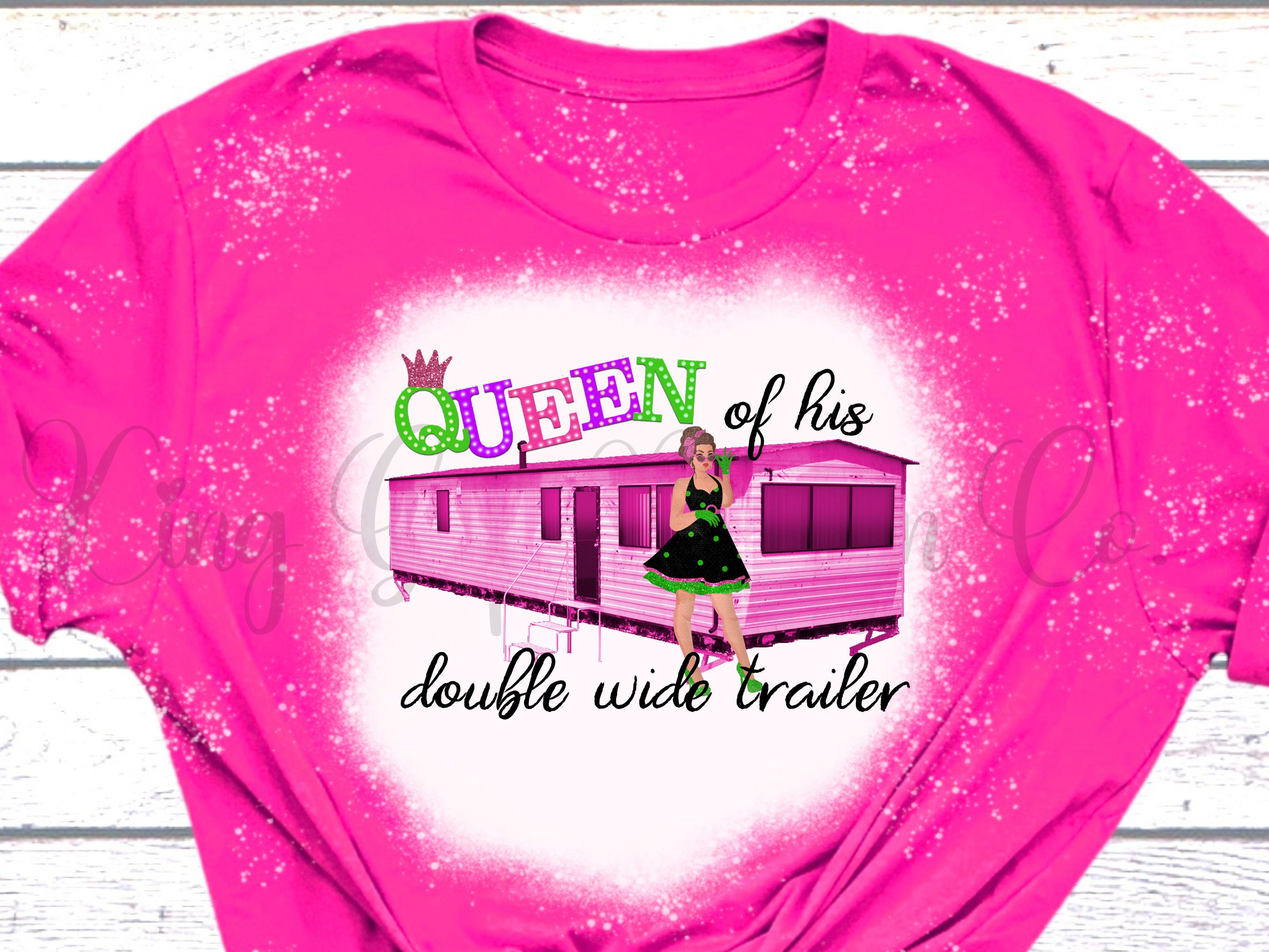 Funny T Shirt Funny T-shirt Trailer Park Shirt Queen of My Double Wide ...