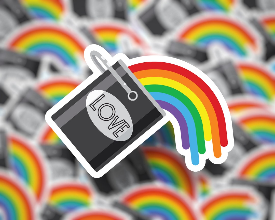 Love Rainbow Paint Bucket Sticker - Etsy