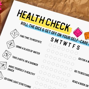 Health Check Laminated Self Care List - Etsy