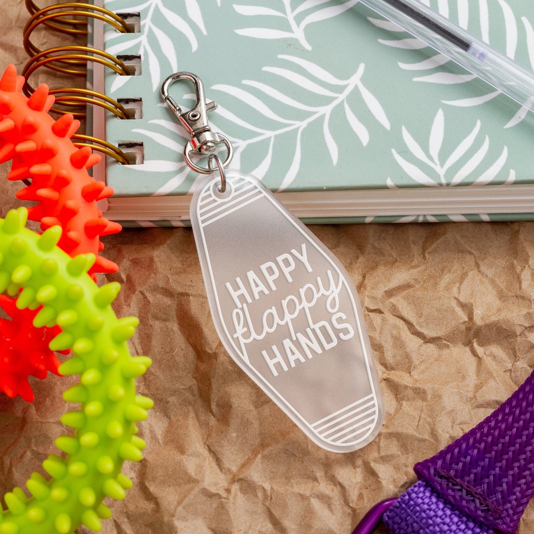 Happy Flappy Hands Laser Engraved Keychain - Etsy