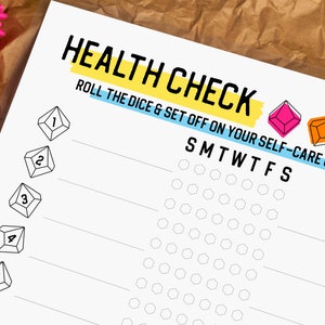Blank Health Check Laminated Self Care List - Etsy