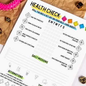 Health Check Laminated Self Care List - Etsy
