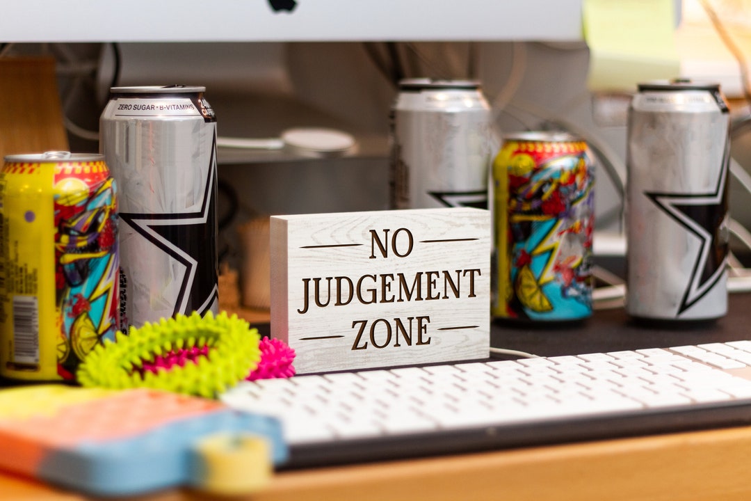 No Judgement Zone Block Sign - Etsy