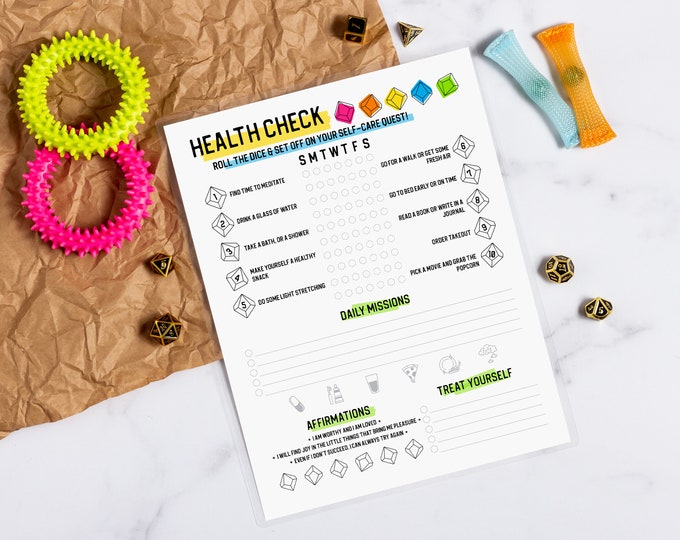 Health Check Laminated Self Care List - Etsy