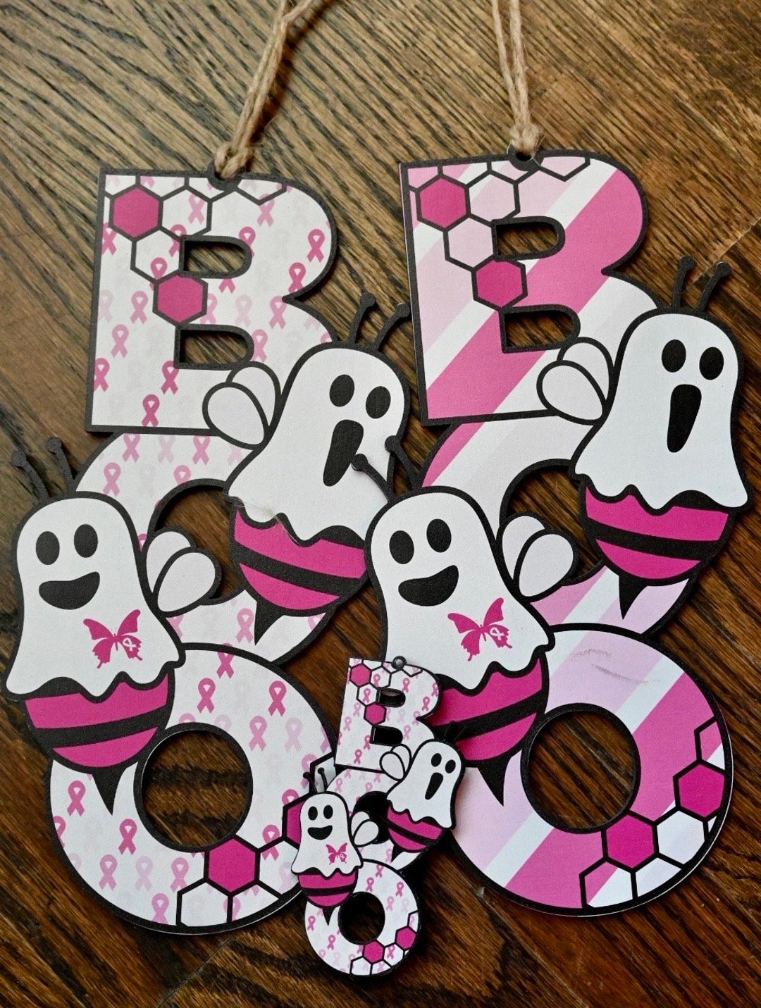 Breast Cancer Door Hanger, Ghost Boo Bees Door Hanger, Front Door ...