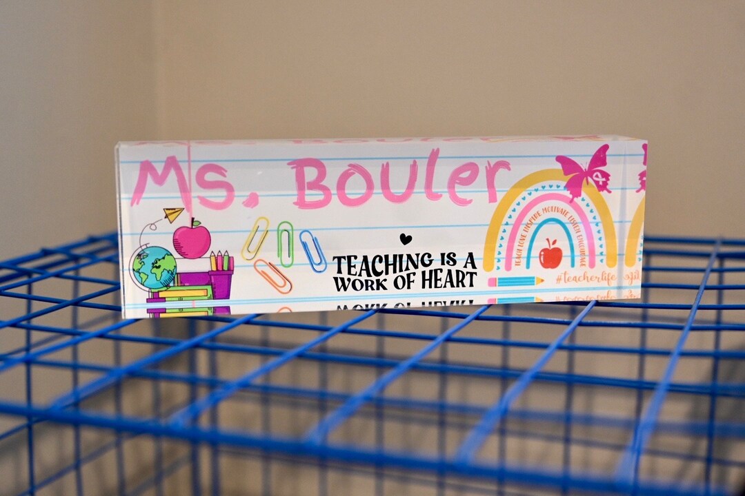 Breast Cancer Desk Name Plate, Back to School, Name Plate for Desk Gift ...