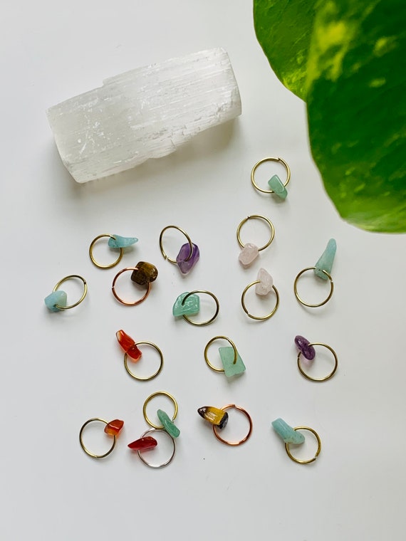 Set of 10 Loc Rings Loc Braid Twist Hair Jewelry Gemstone Jump - Etsy