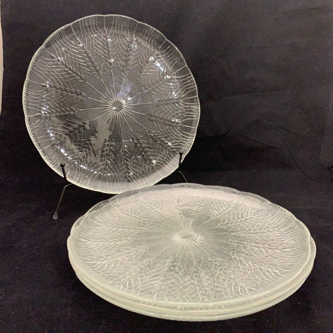 Arcoroc Country Wheat Pattern Glass Coupe Dinner Plates 10.25 X 4 J. G ...