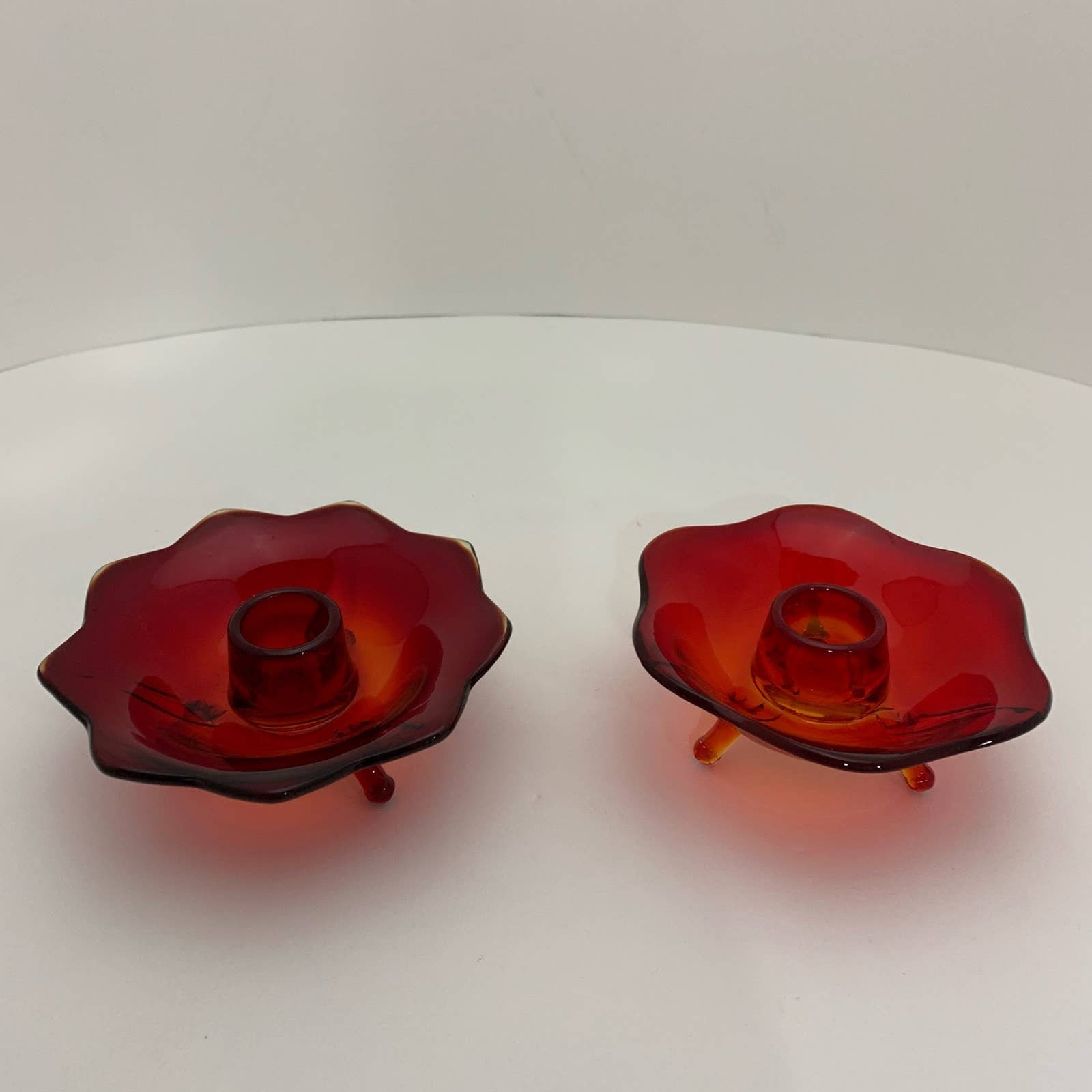 Fenton Glass 848 Ruby Lotus Candlesticks 3-toed 6 Petal 9 Petal Candle Holders - Etsy
