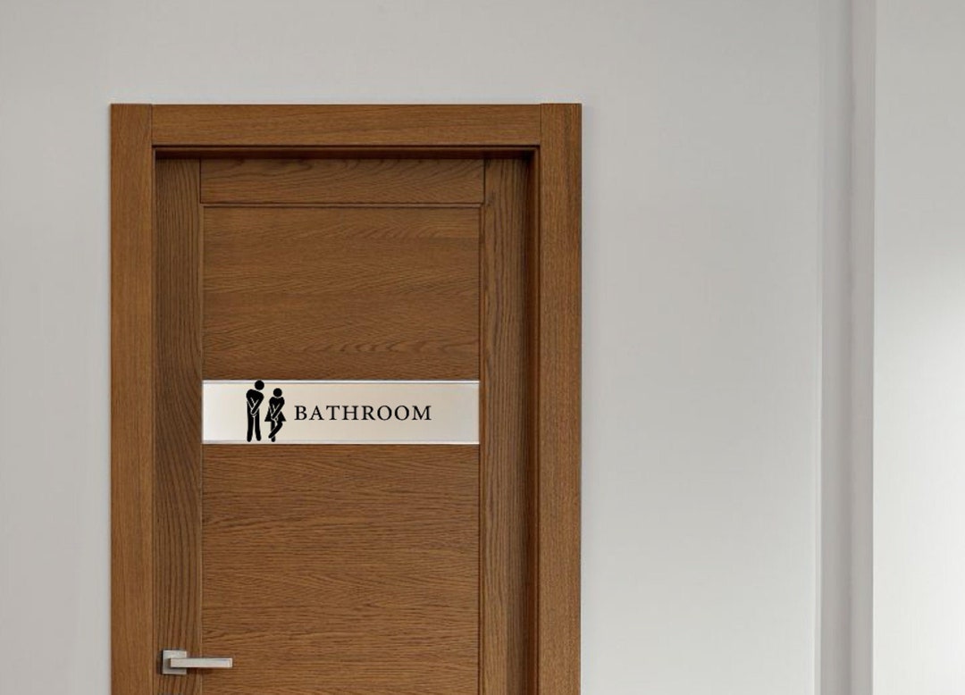 Bathroom Door Decal: Vinyl Restroom Sign - Etsy