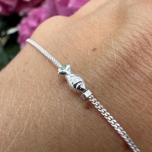 Tiny Fish Sterling Silver Bracelet, Minimalist Bracelet, Silver ...