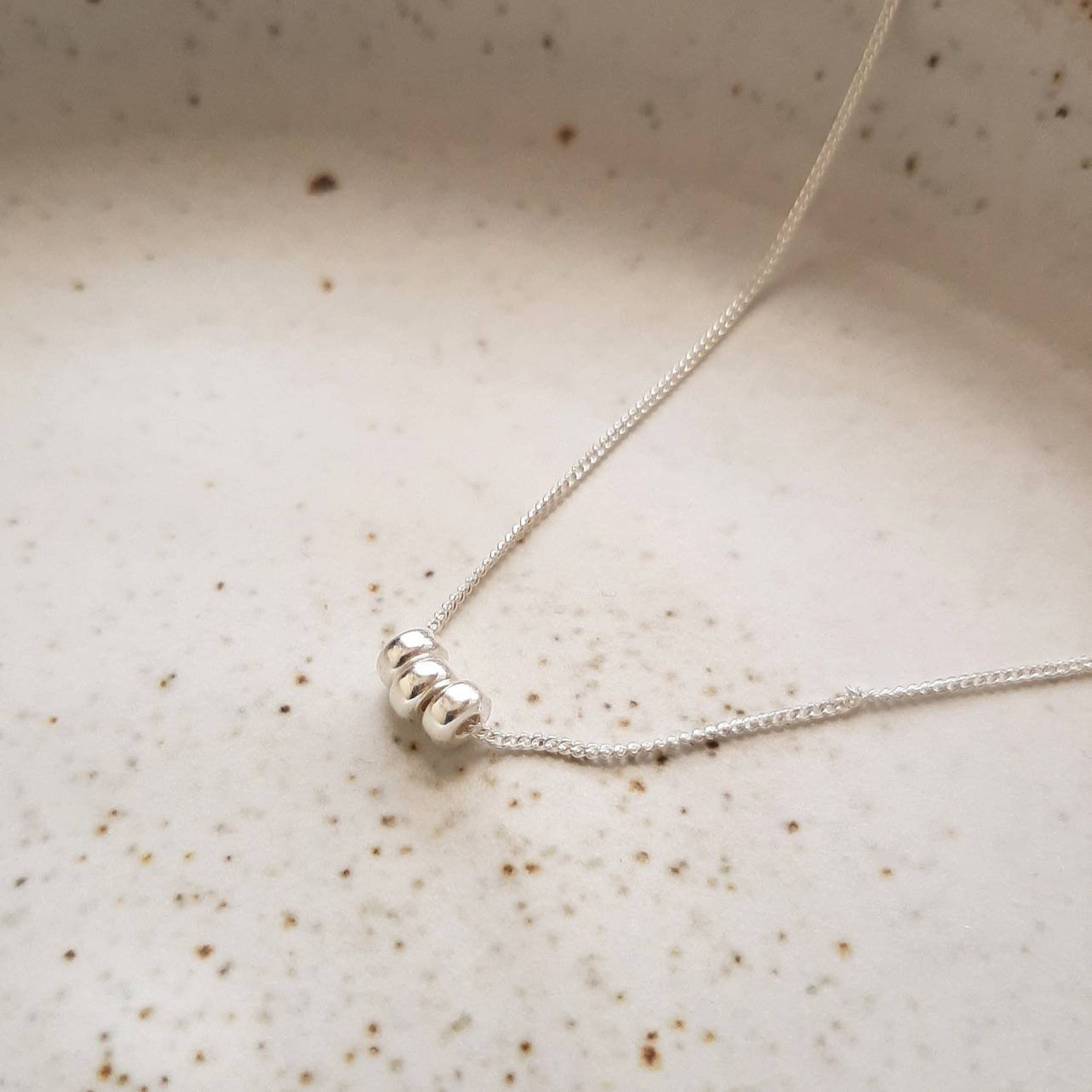 Dainty Sterling Silver Necklace With Beads | Minimalist Jewelry With ...