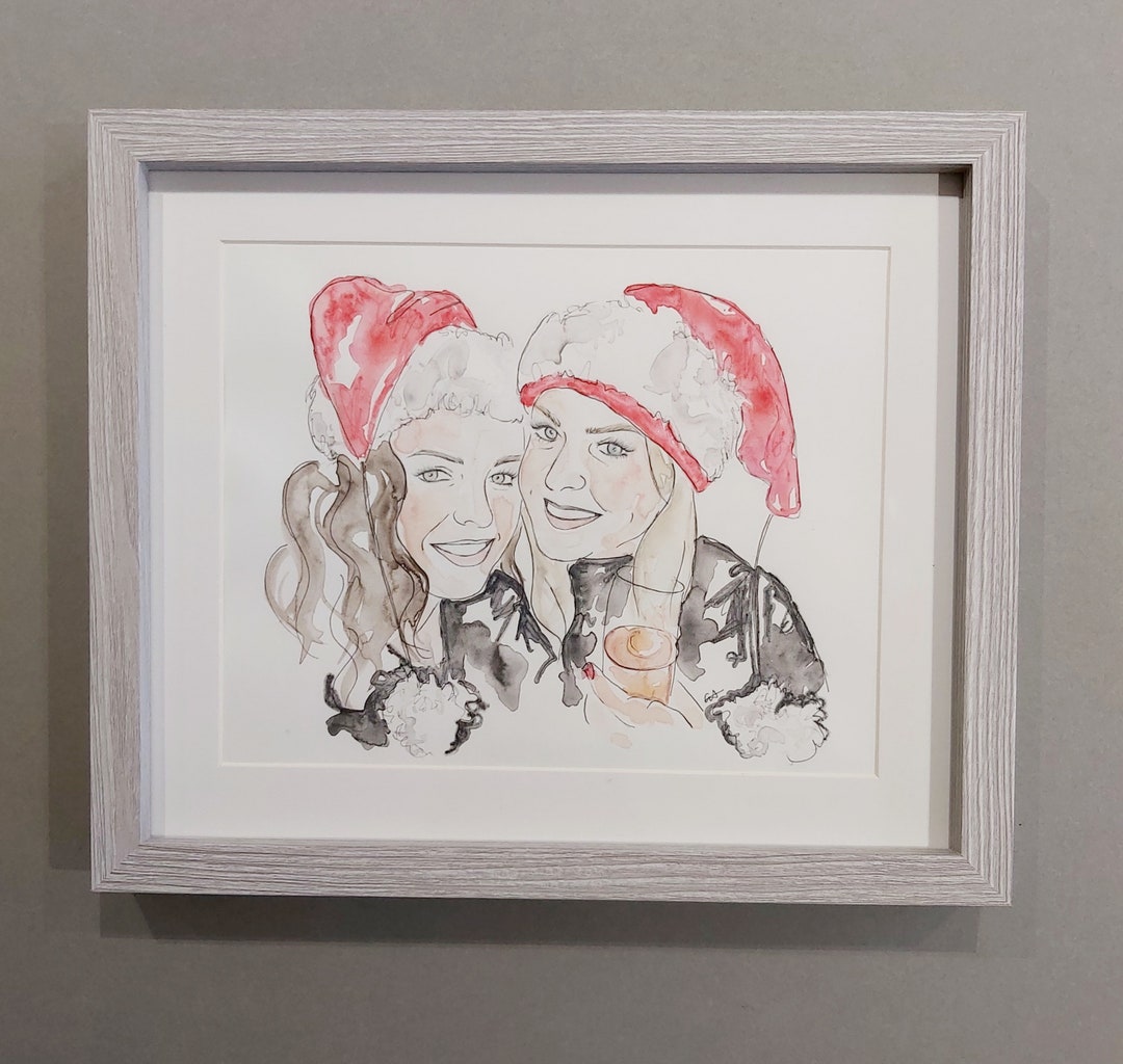 Personalised Friend Portrait, Hand Drawn and Painted, Gifts for Friends ...