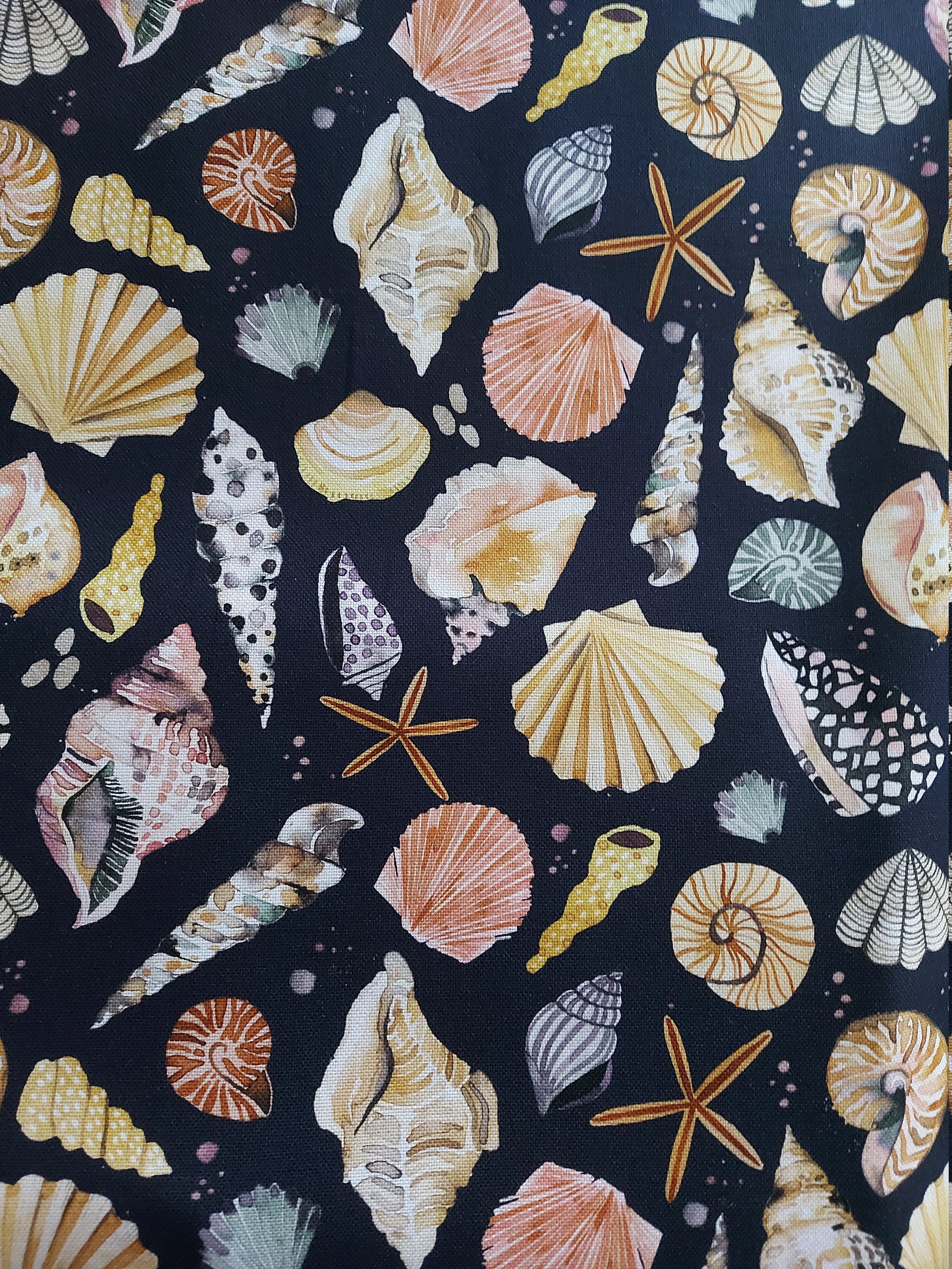 Shell Printed Cotton Canvas Fabric Craft Dressmaking - Etsy UK