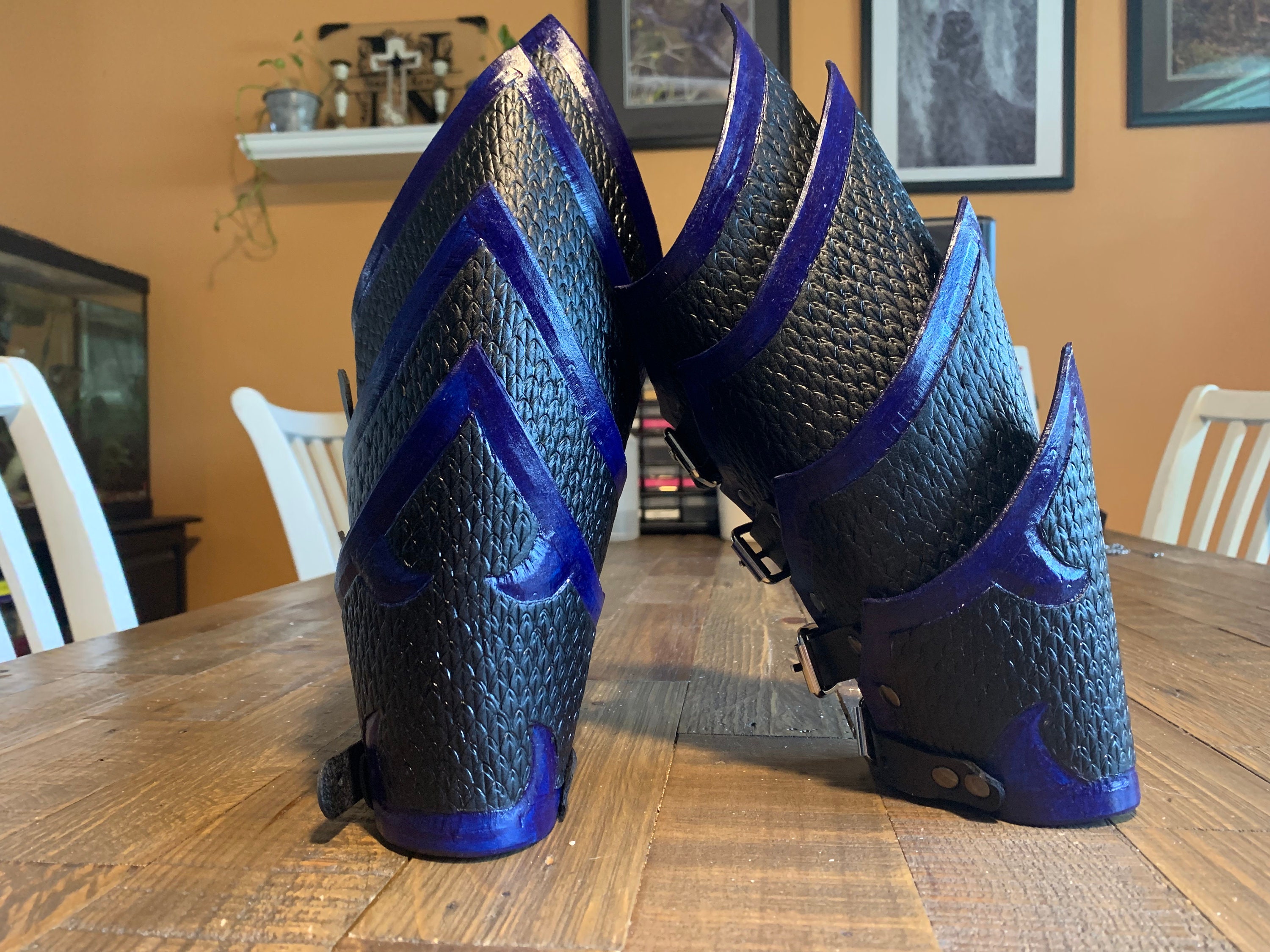 Two Tone Dragonscale Leather Bracers - Etsy