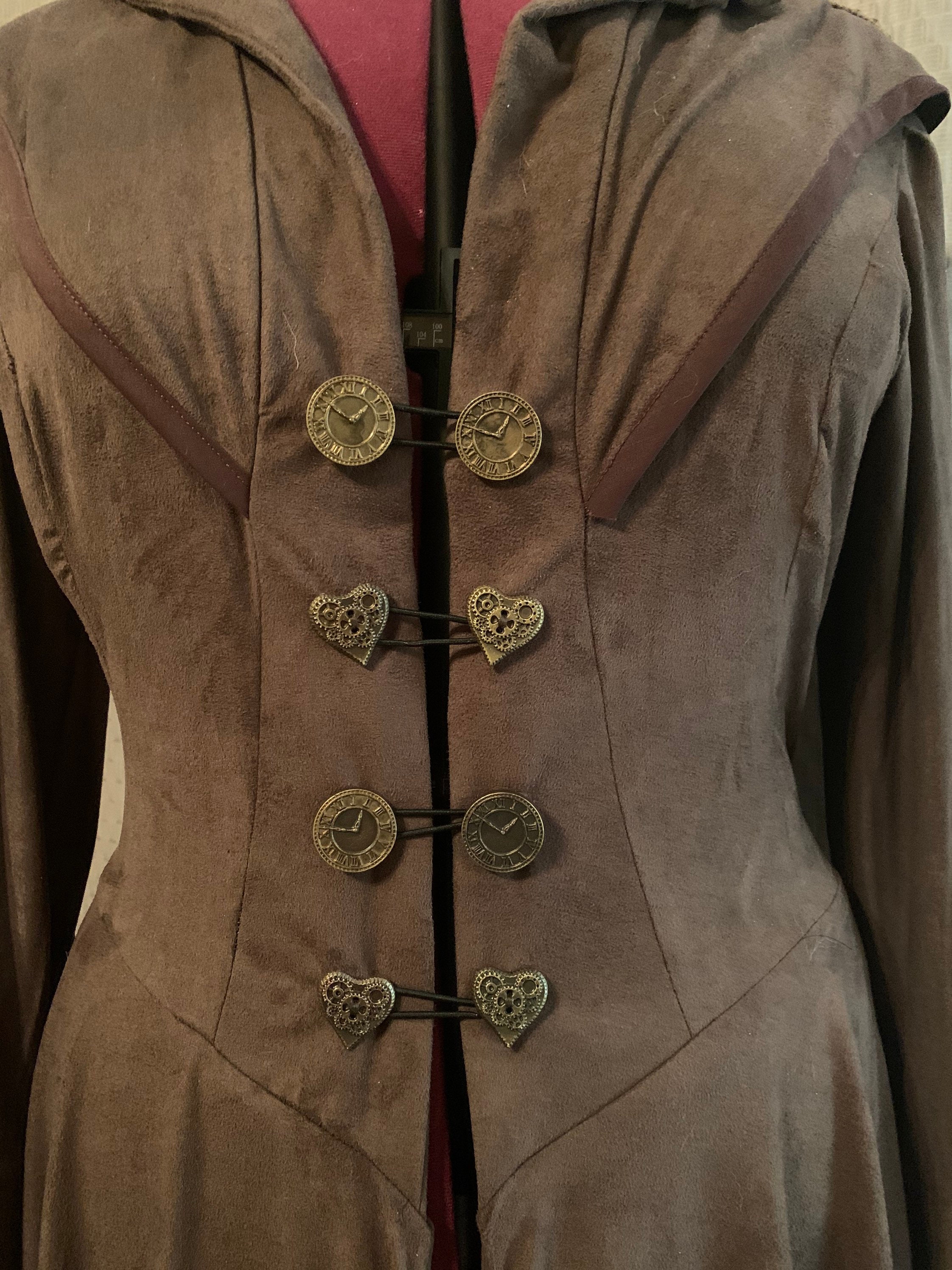 Brown faux suede hunter cloak medieval or steampunk coat | Etsy