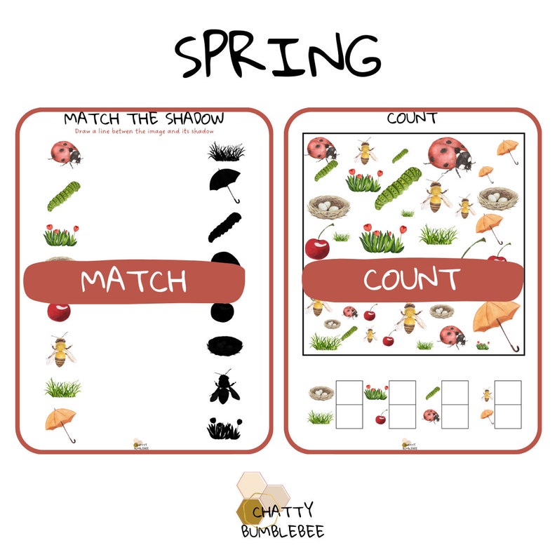 SPRING Worksheets Bundle - Etsy