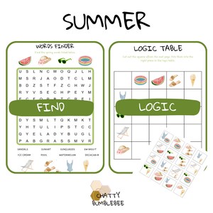 SUMMER Worksheets Bundle - Etsy