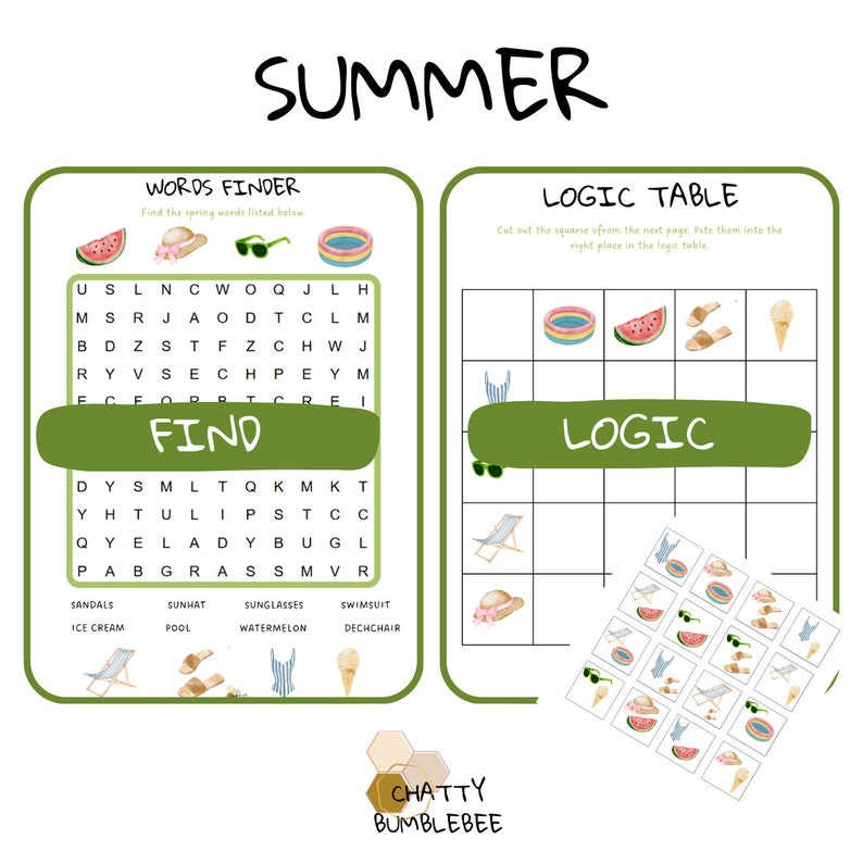 SUMMER Worksheets Bundle - Etsy