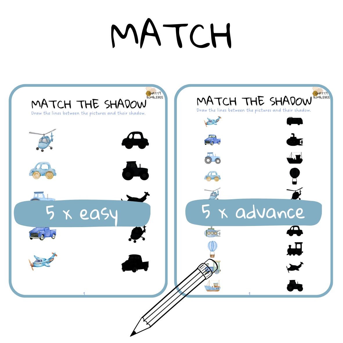 BLUE TRAFFIC - Visual Attention Worksheets - Etsy