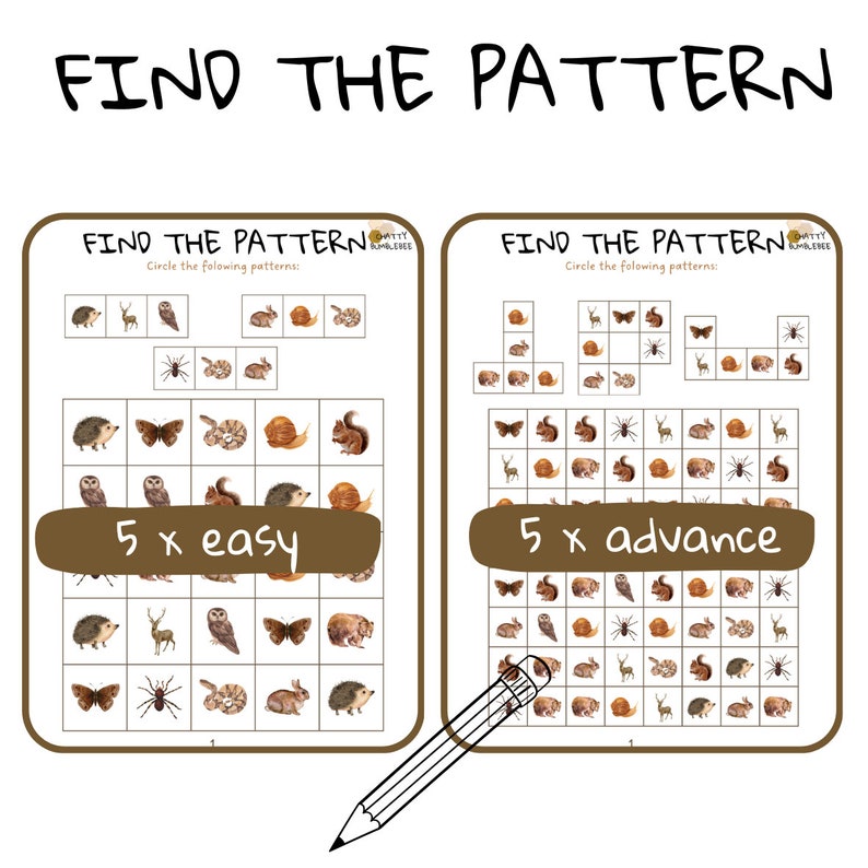 BROWN ANIMALS - Visual Attention Worksheets - Etsy