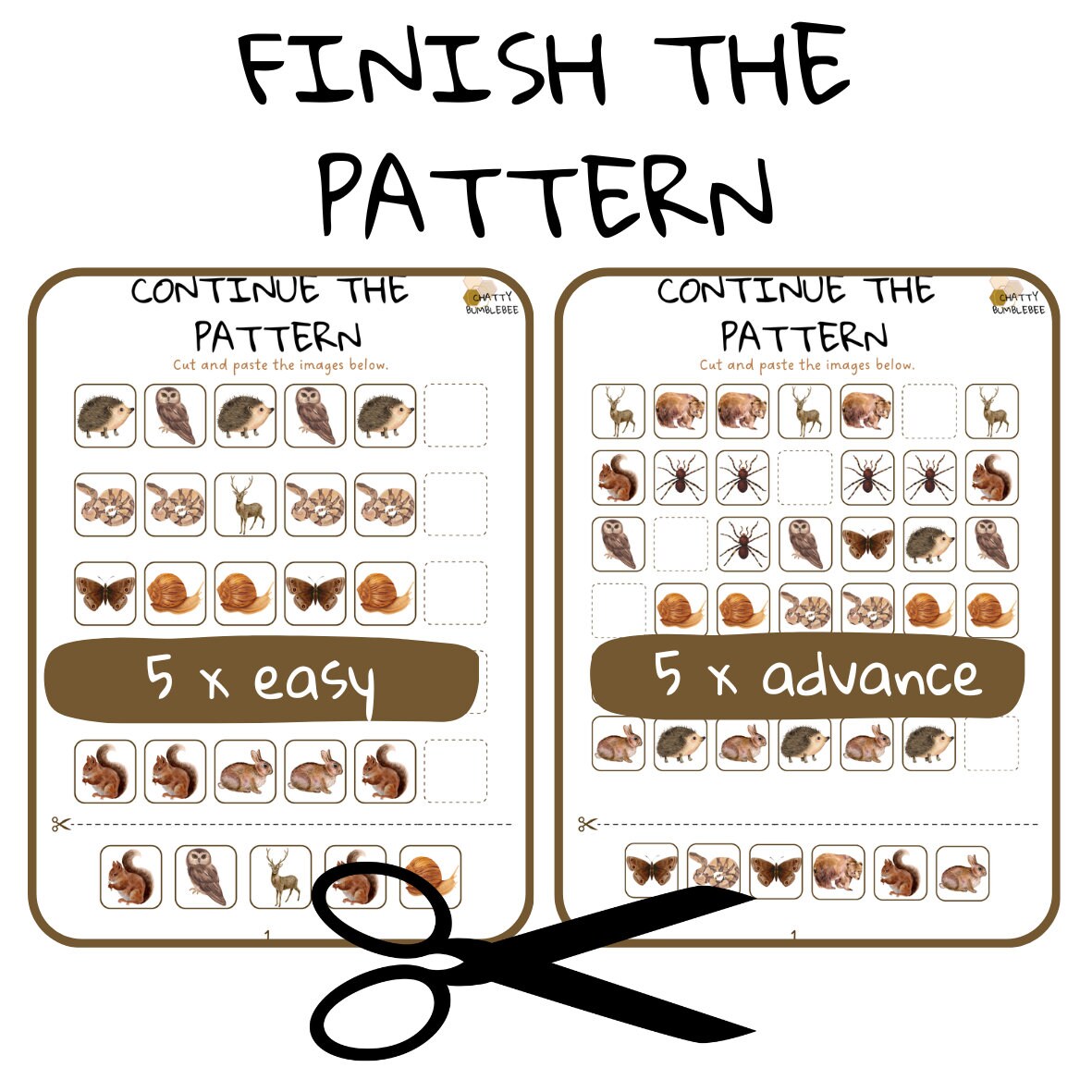 BROWN ANIMALS - Visual Attention Worksheets - Etsy