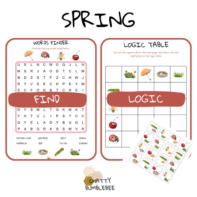 SPRING Worksheets Bundle - Etsy