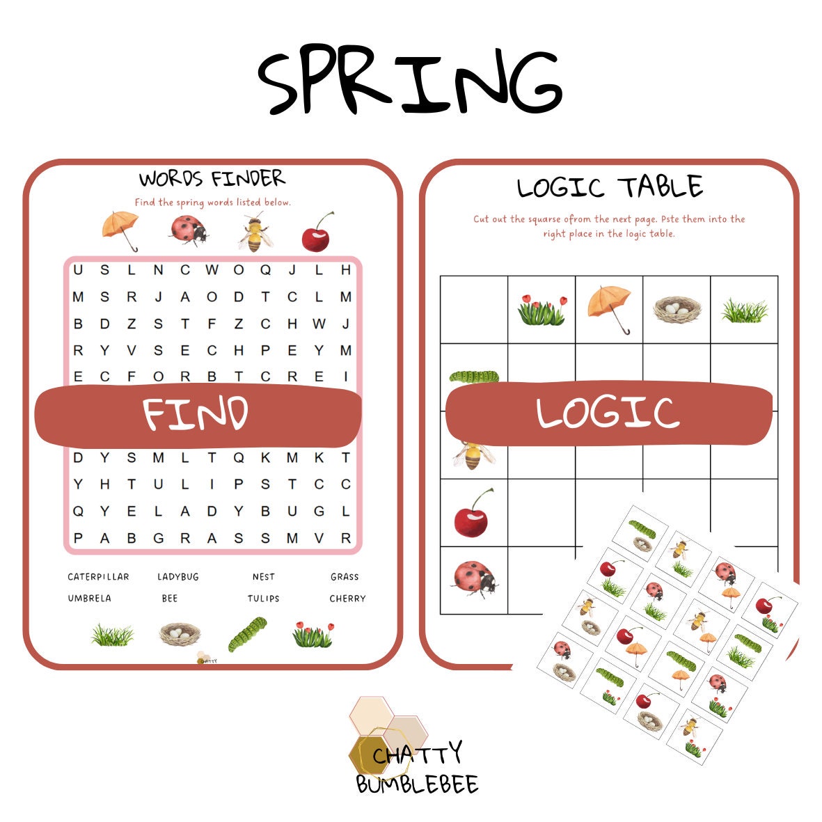 SPRING Worksheets Bundle - Etsy