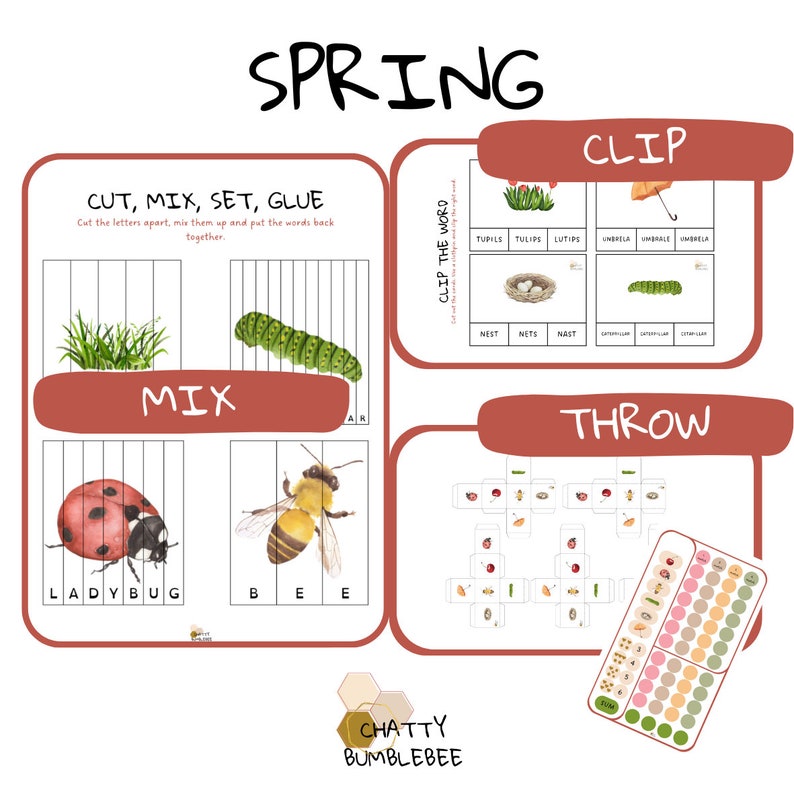 SPRING Worksheets Bundle - Etsy