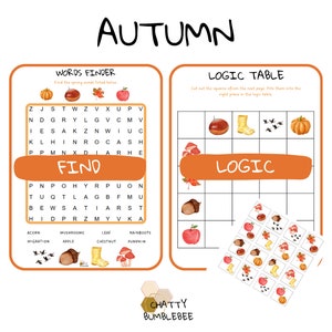 AUTUMN Worksheets Bundle - Etsy