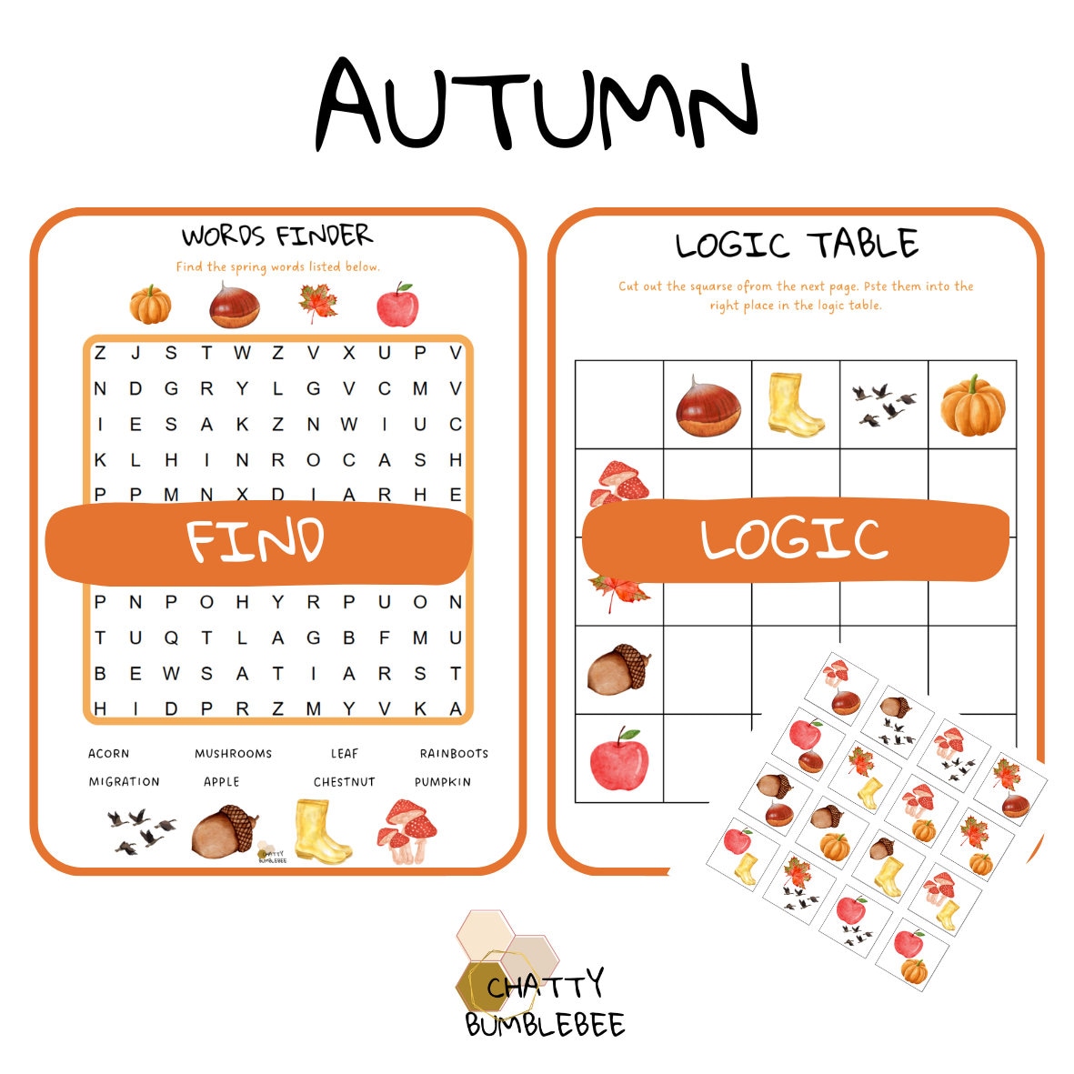 AUTUMN Worksheets Bundle - Etsy