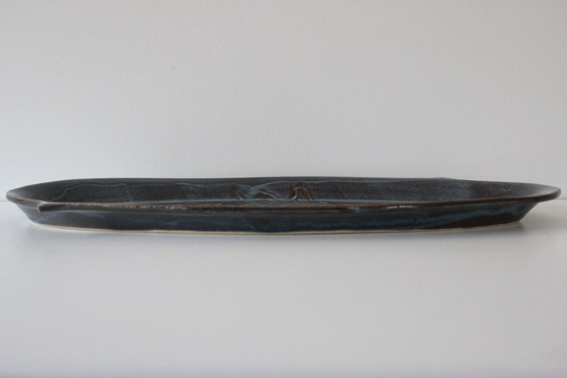 Large Vintage Pottery Fish Platter Big Blue Plate for Serving | Etsy