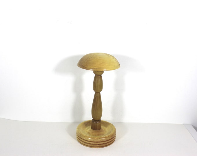 Vintage Wood Hat Stand, Millinery Display Rack, Light Wood Wig Holder ...