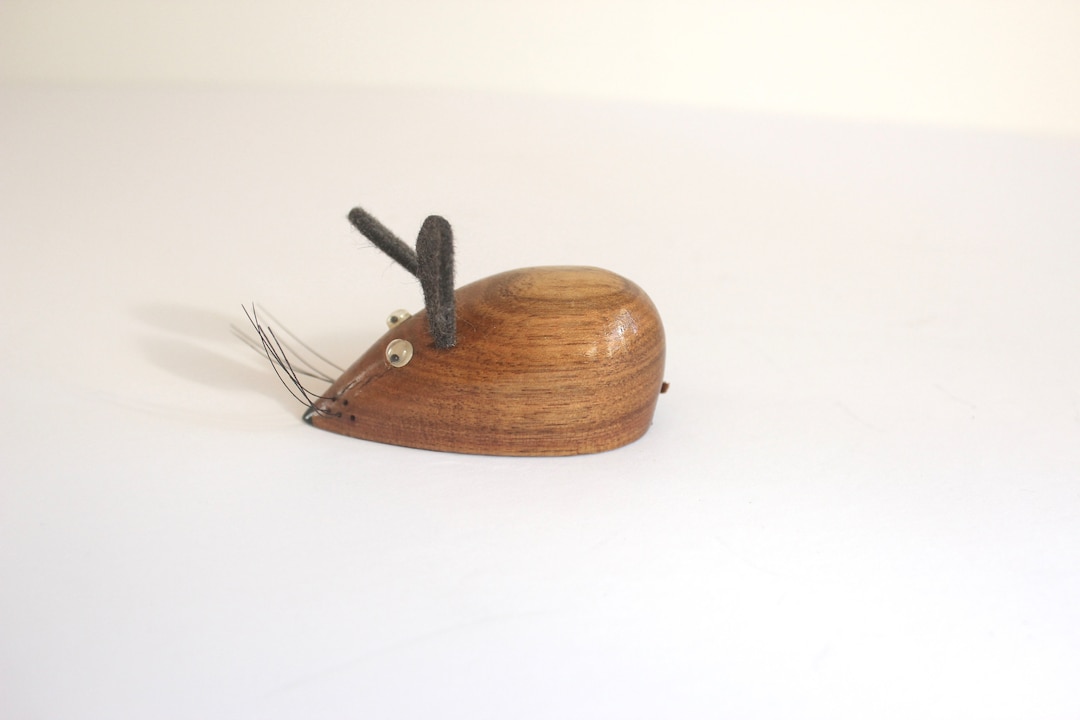 Mid Century Modern Danish Vintage Teak Wood Mouse Figurine, Denmark ...