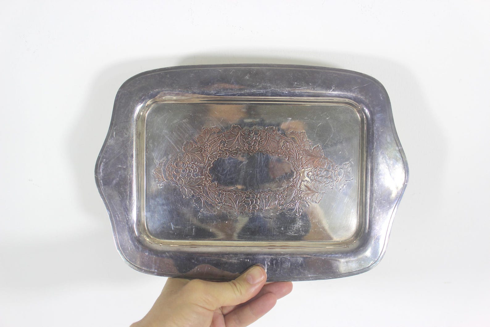 Small Rectangular Silver Plated Tray, Vintage Plate, Trinket Dish ...