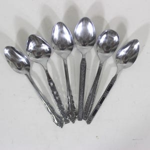 Curated Set of 6 Mid Century Modern Stainless Steel Tea or Dessert ...