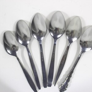 Curated Set of 6 Mid Century Modern Stainless Steel Tea or Dessert ...