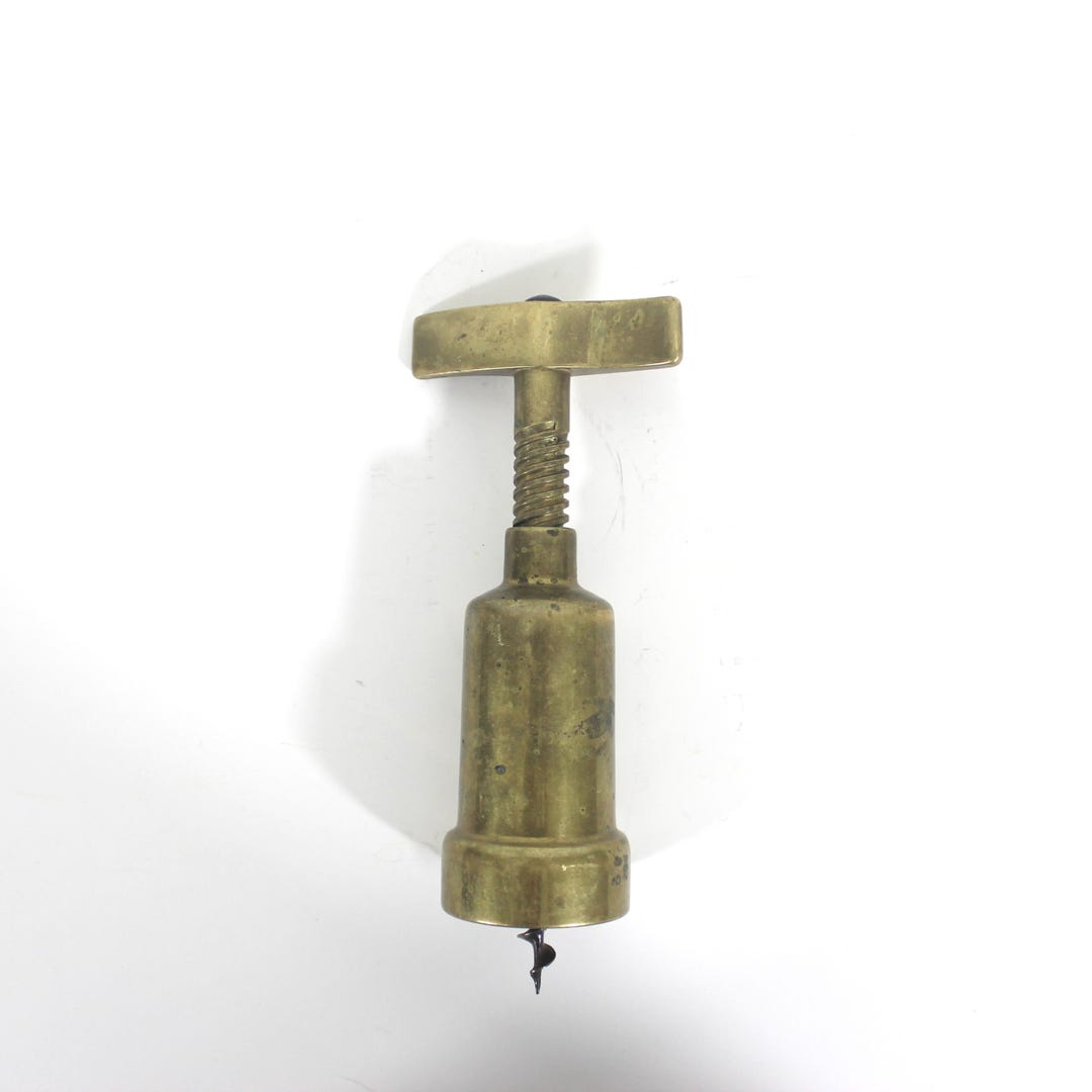 Vintage Italian Brass Corkscrew, Wine Opener, Bar Tool, Screw Pull ...