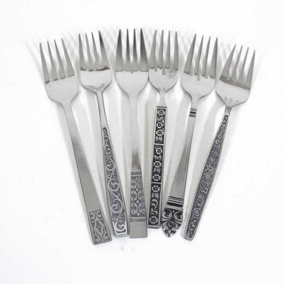 Curated Set of 6 Mid Century Modern Stainless Steel Salad or Dessert ...