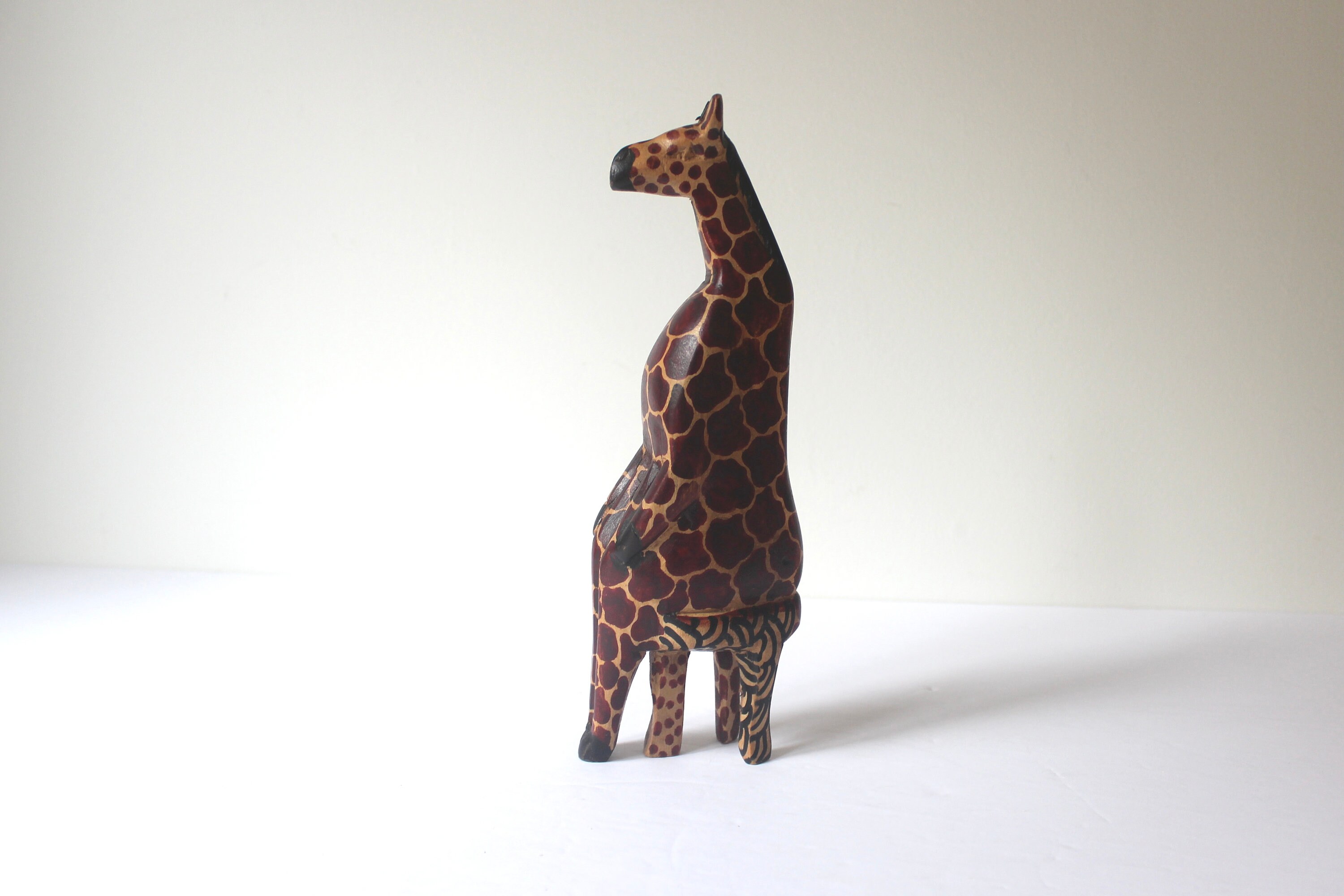 Vintage Hand Carved and Painted Wood Giraffe Teak Animal - Etsy