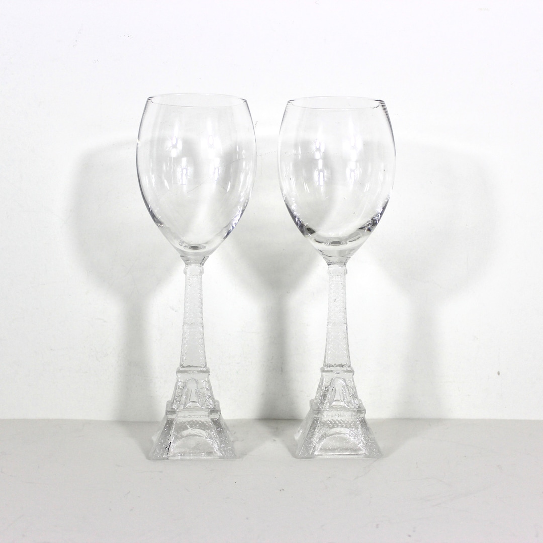 Pair of Eiffel Tower Wine Glasses Paris France Wine Glass - Etsy