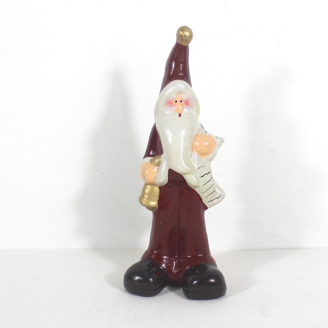 Vintage Clay Santa Big Feet Skinny Santa - Etsy