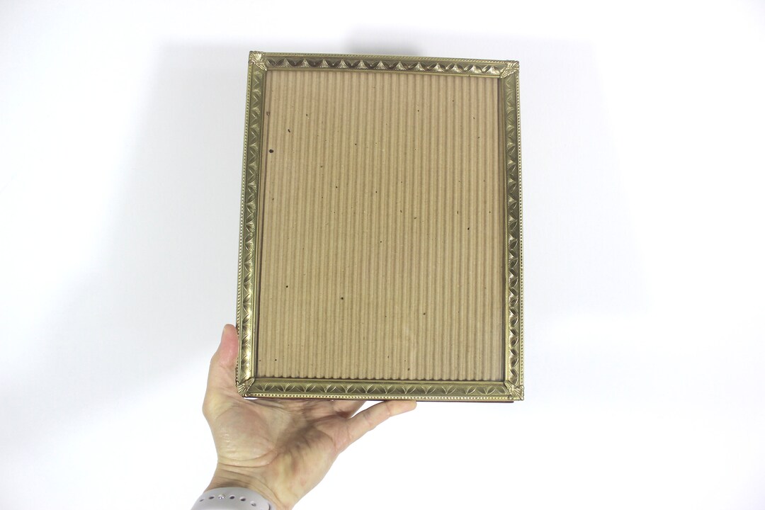 Vintage Large Rectangular Brass Picture Frame 8 X 10 Velvet Back, Table ...