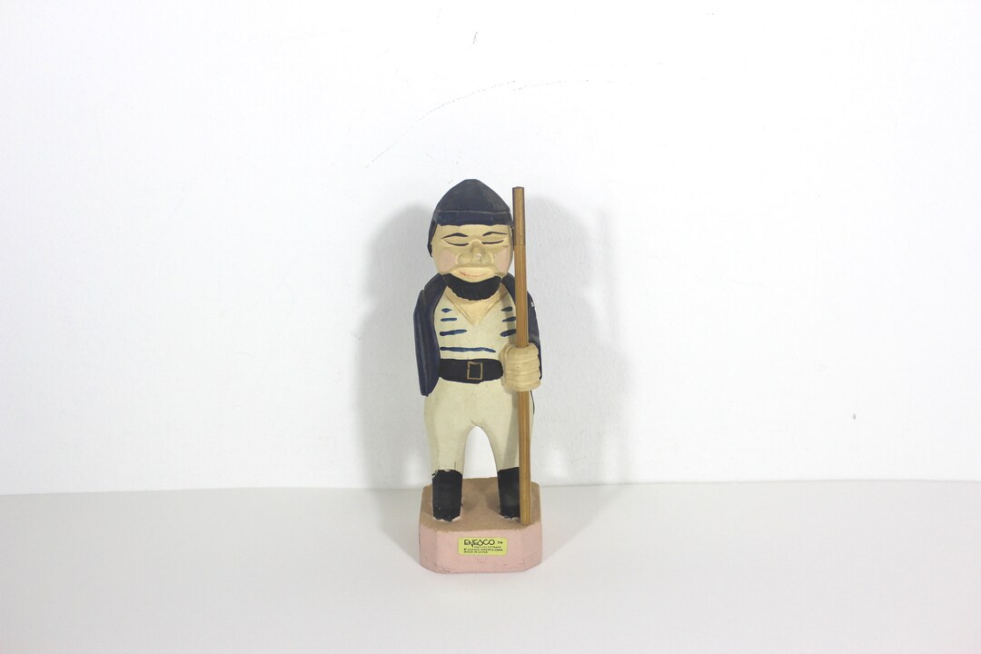 Vintage Hand Carved Wood Sailor Captain Fisherman, Canadian Folk Art ...