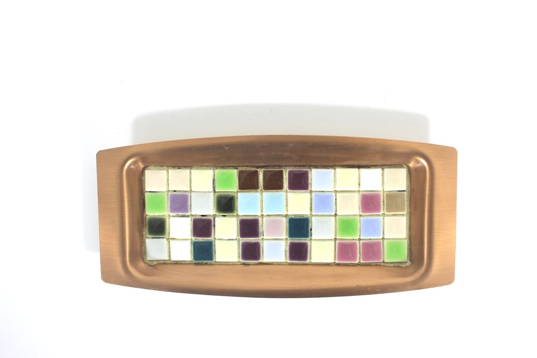 Mid Century Modern MCM Copper Mosaic Tile Dish Small Tray - Etsy