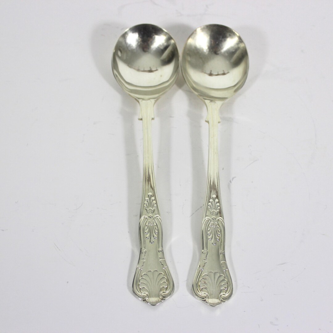 Pair of Silver Plated Large Serving Spoons Kings Pattern by Newbridge ...